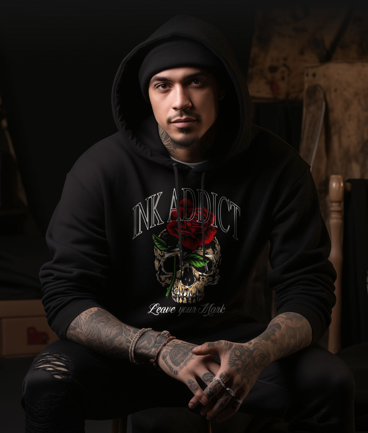 InkAddict Skull Rose
