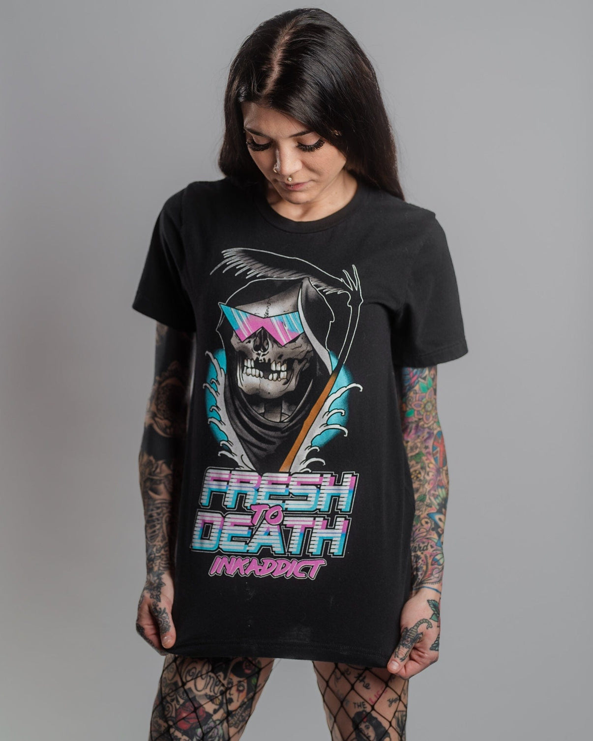 InkAddict Men's Fresh To Death Black Tee